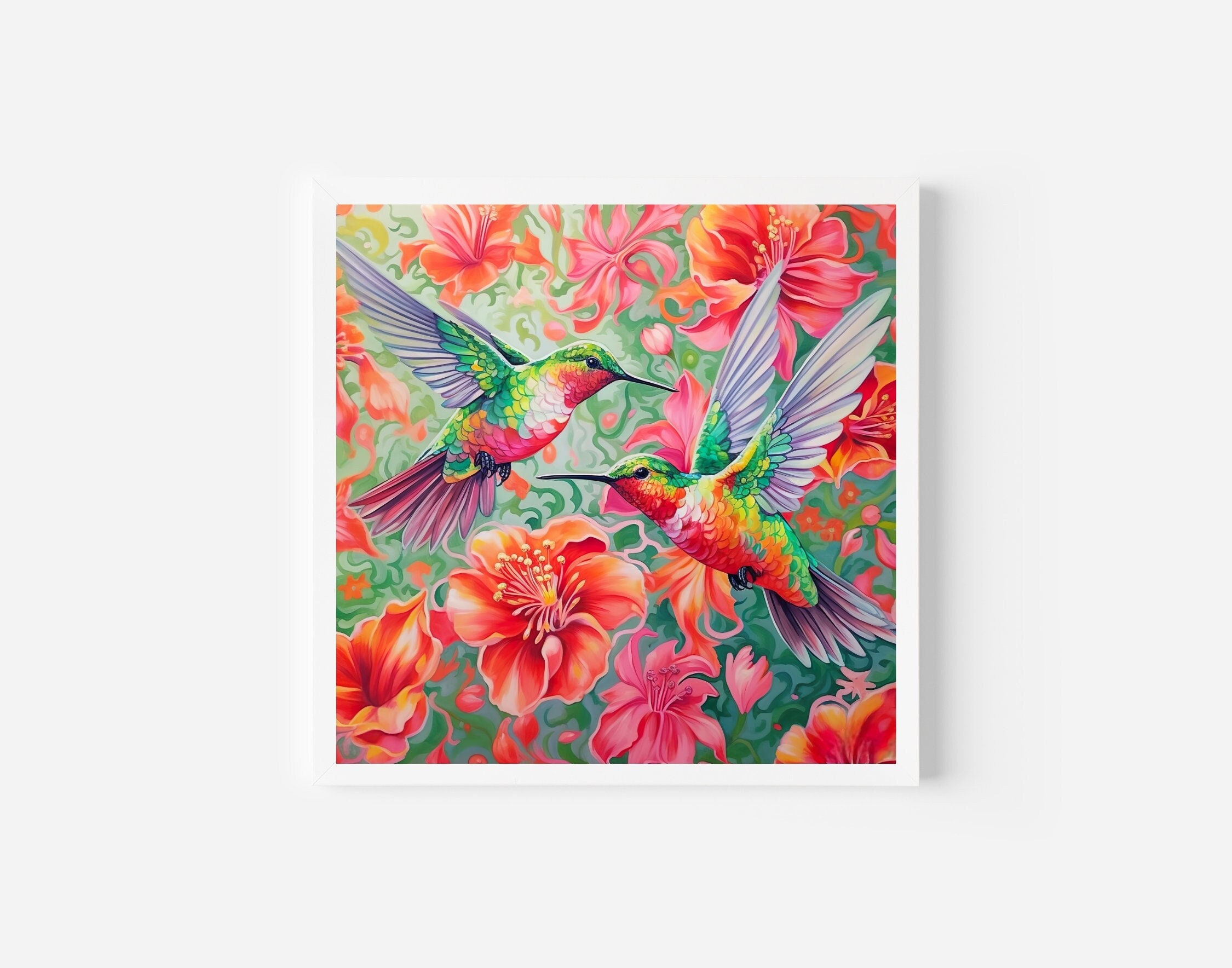 Hummingbird Print. 11x11 Art Print. Hummingbirds - Etsy