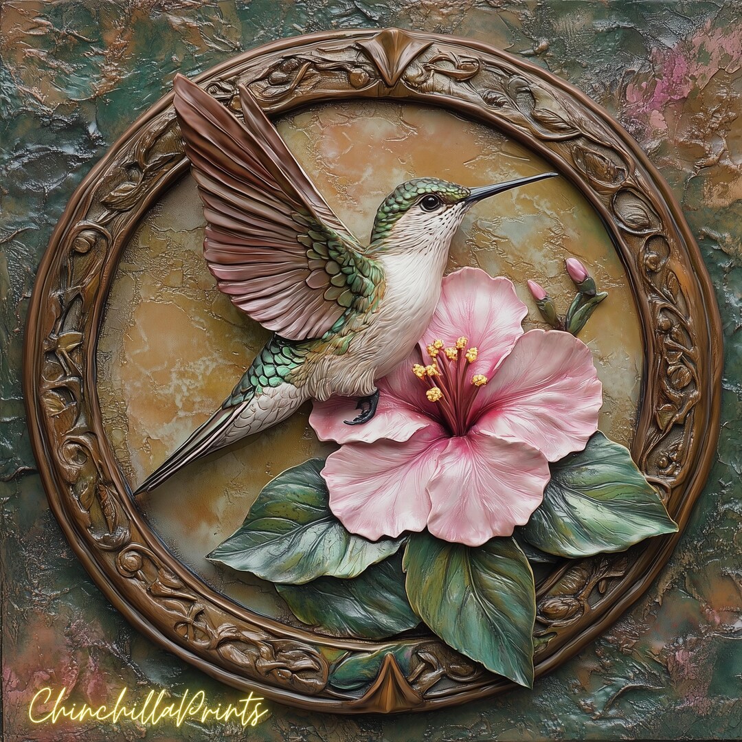 Hummingbird 3D Set of 5 Pieces, Decorative Clay Hummingbird ...