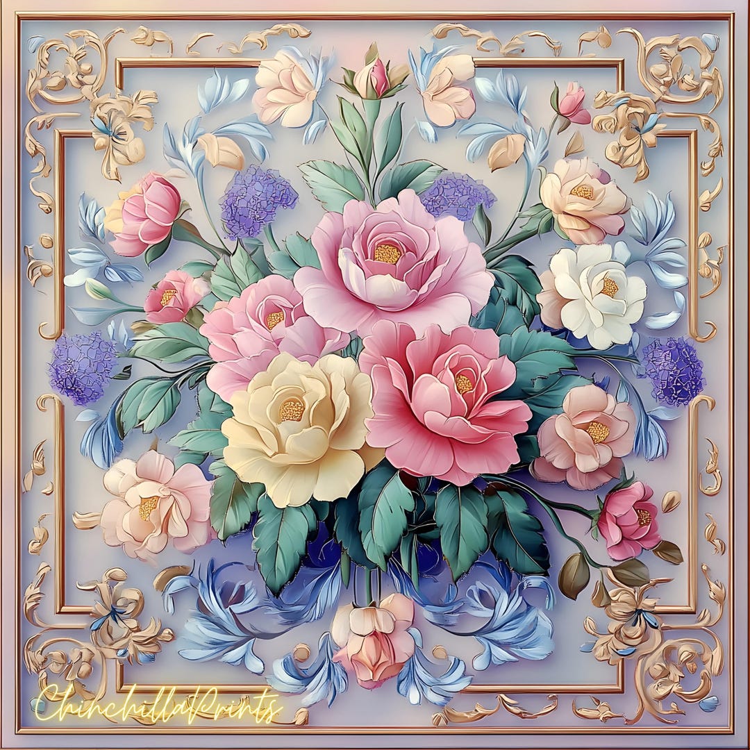 Victorian Painting Set of 20 , Victorian Flower Painting, Victorian Art ...