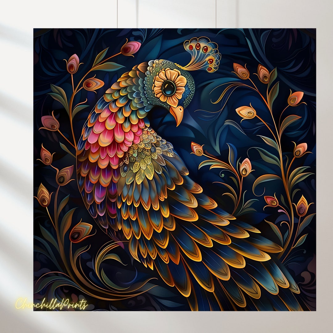 Peacock Folk Art Decorative Folk Art Ukrainian Art Digital Download