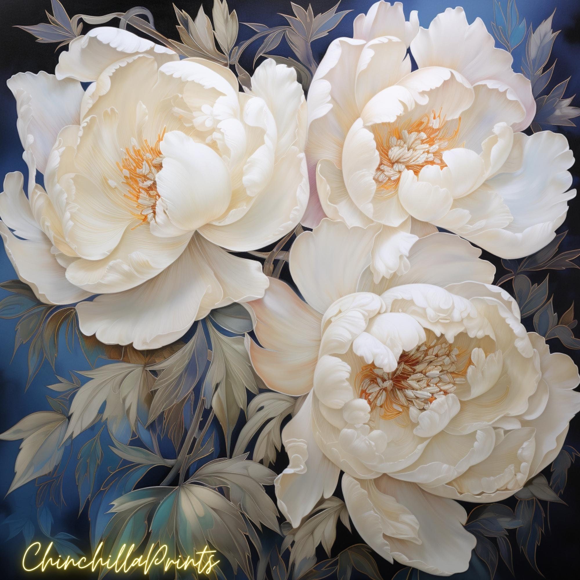 Peonies Watercolor Print Set: Botanical Floral Art (digital Download ...