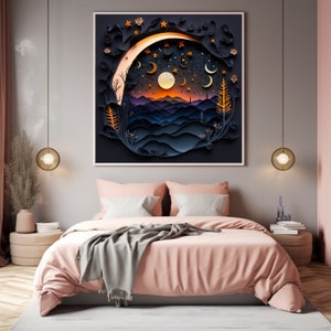Quilling Art Printable Quilling Night Sky Bedroom Wall Art Night Sky ...