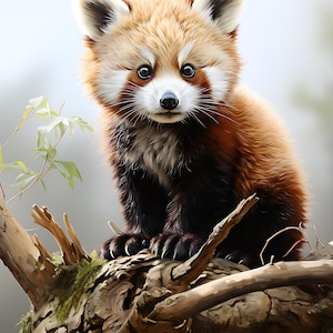 Red Panda Set of 5 Red Panda Watercolor Red Panda Painted Red Panda ...