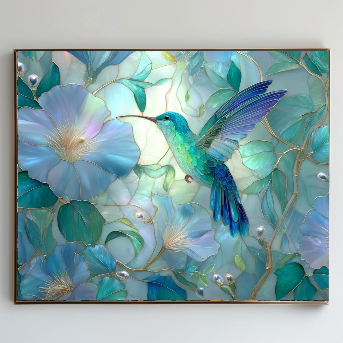Hummingbird Set of 3 Stained Glass Hummingbird Bird Art, American Birds ...