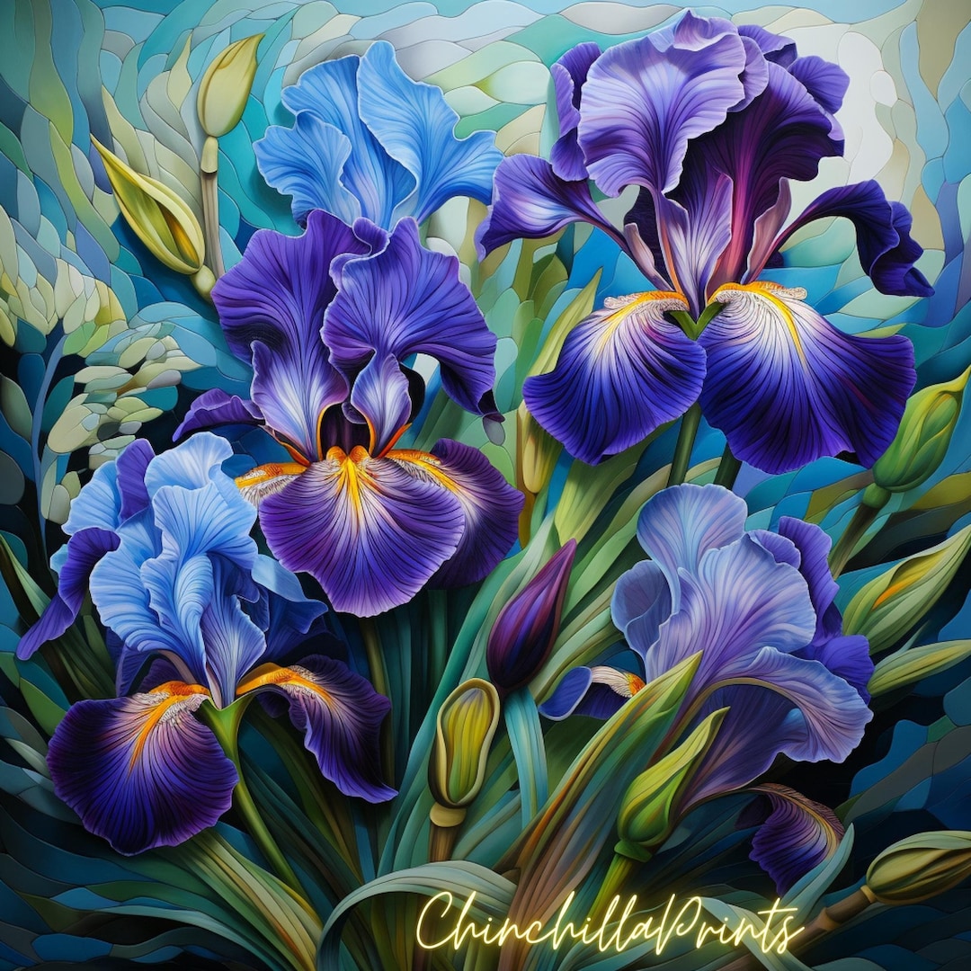 Flower Paintingiris Bright Iris Bright Flowers Art Flower Bouquet Iris ...