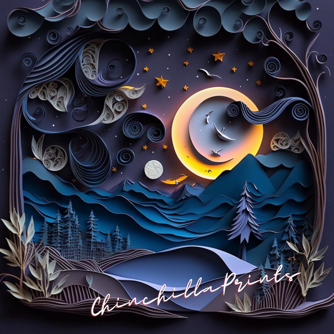 Quilling Art Printable Quilling Night Sky Bedroom Wall Art Night Sky ...