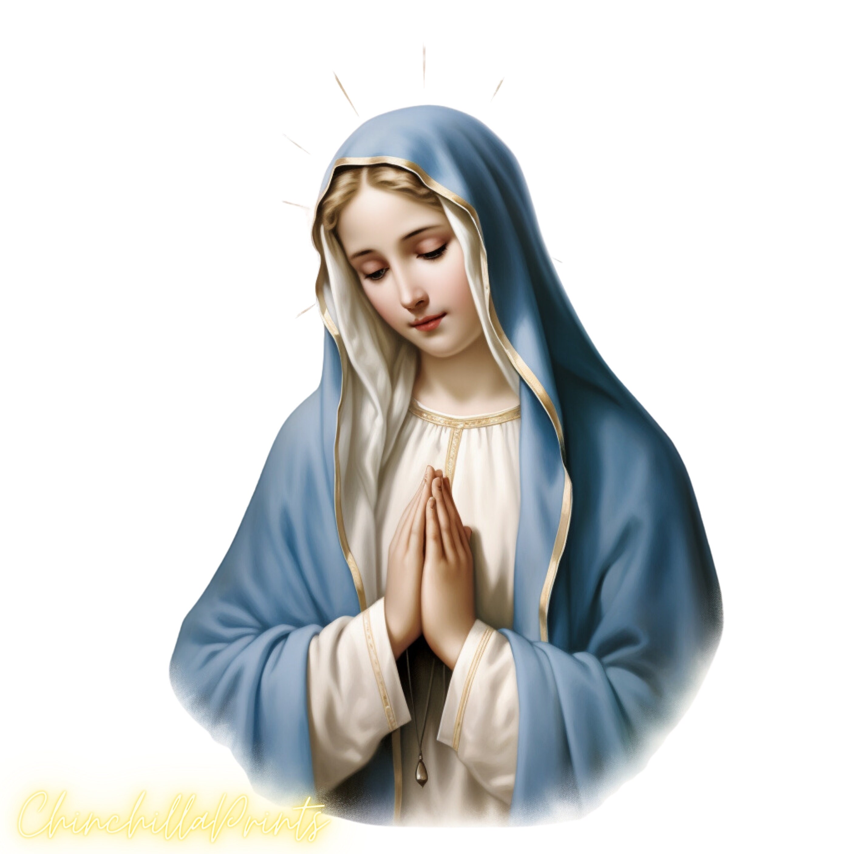 Blessed Virgin Mary Watercolor Art, Sublimation, Transparent Background ...