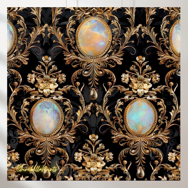 Seamless Patterns With Precious Stones, Opal in Seamless Patterns ...