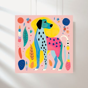Matisse Style Dog Art Posters Abstract Art Pastel Colors Cute Animals ...