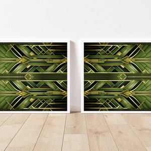 Art Deco, Modern, Olive Color Tile Design, Tile Design, Olive Color ...