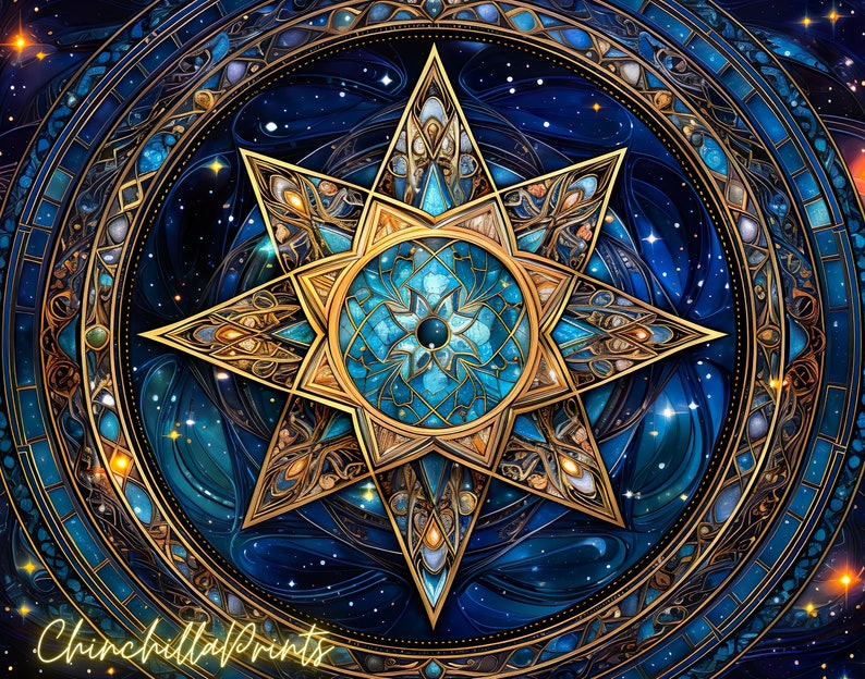 Eight-pointed Star Set of 2, Art Deco, Octagram, Crossarrow, Symbol of ...