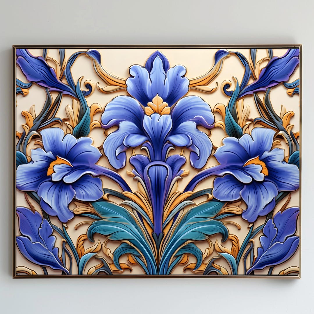 Art Nouveau Floral Print Set: Art Deco Style (digital Download) - Etsy