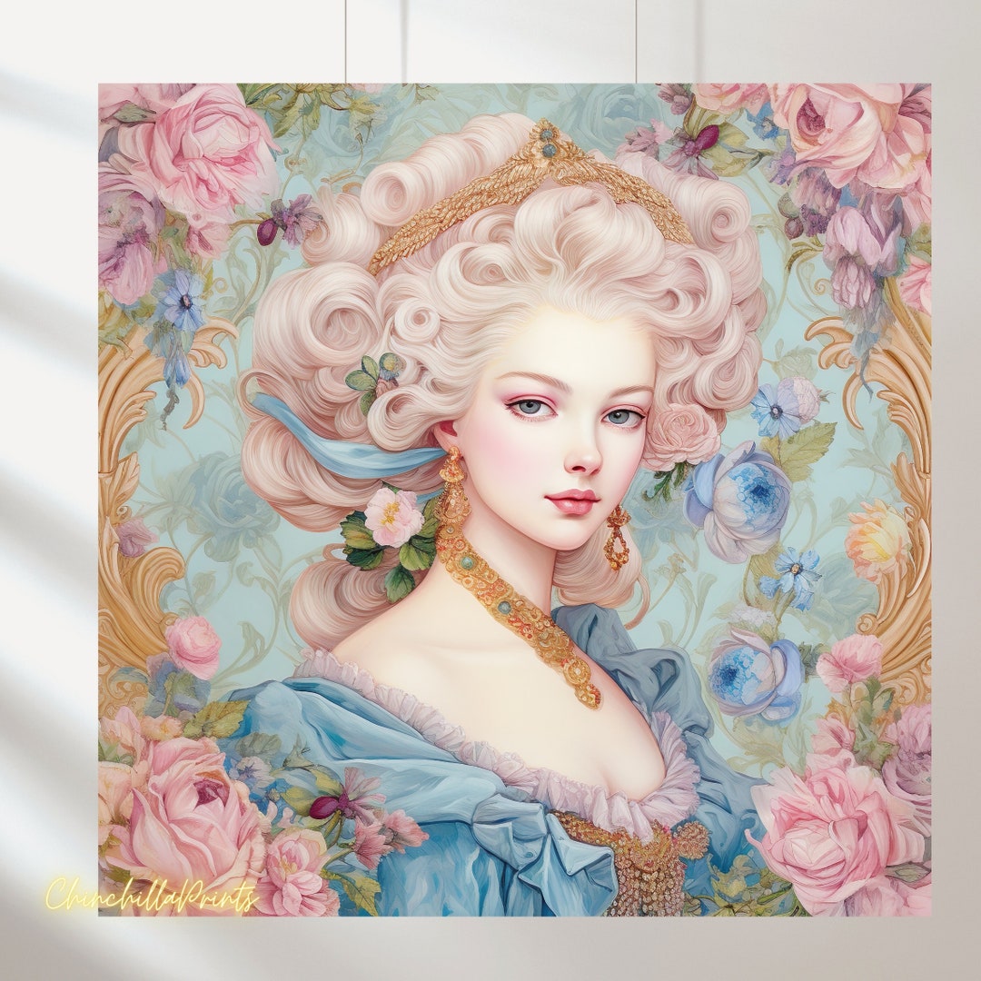 Queenset of 4 - Women's Portraits - Shabby Chic Marie Antoinette in ...