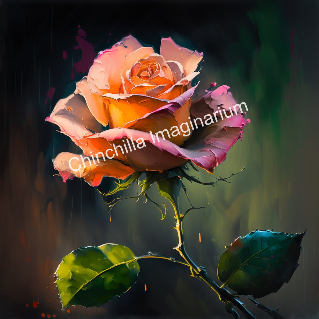 Rose Art Print Pink Rose Painting Rose Floral Painting Floral Art Print ...