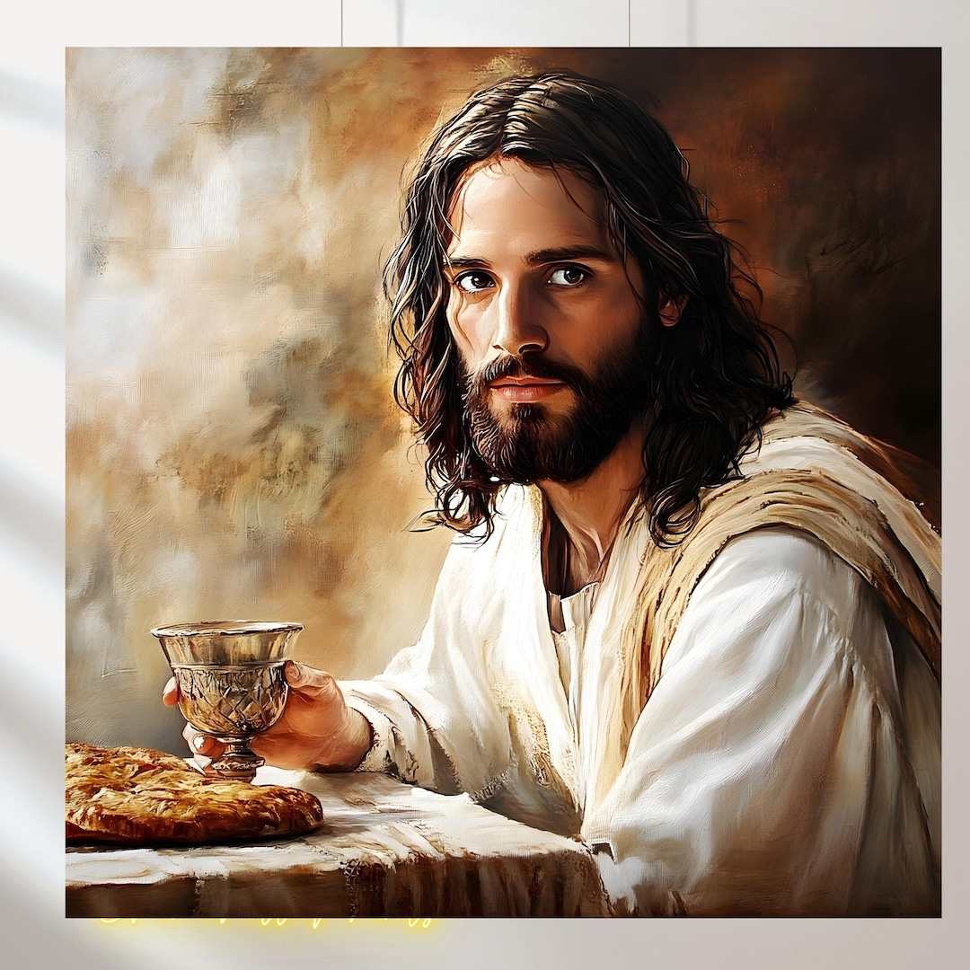 Easter Meal Jesus Christ Artwork Set of 4, Christian Art Print, Gospel ...