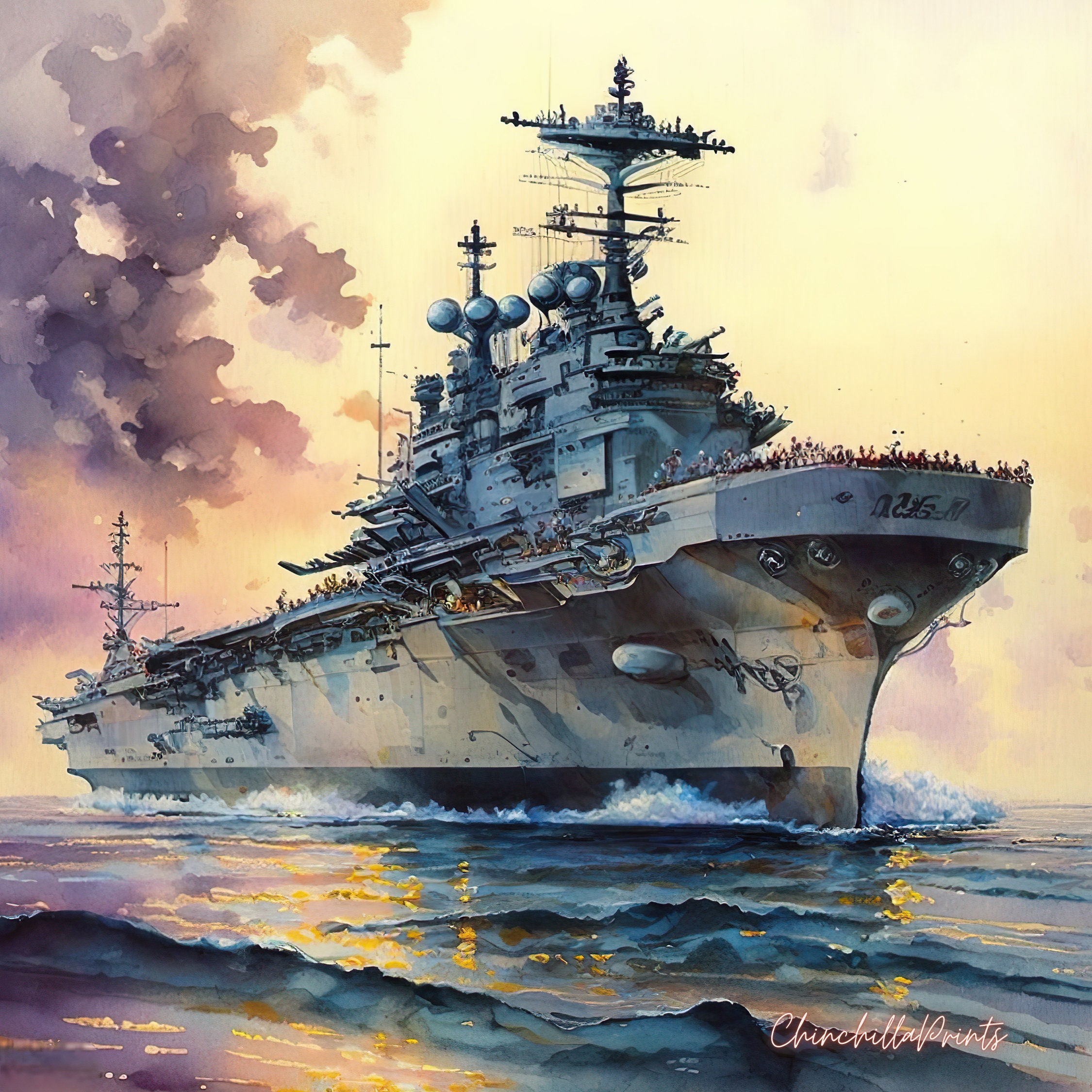 Warship Art Print USS America Navy Ship Naval Ship Art - Etsy