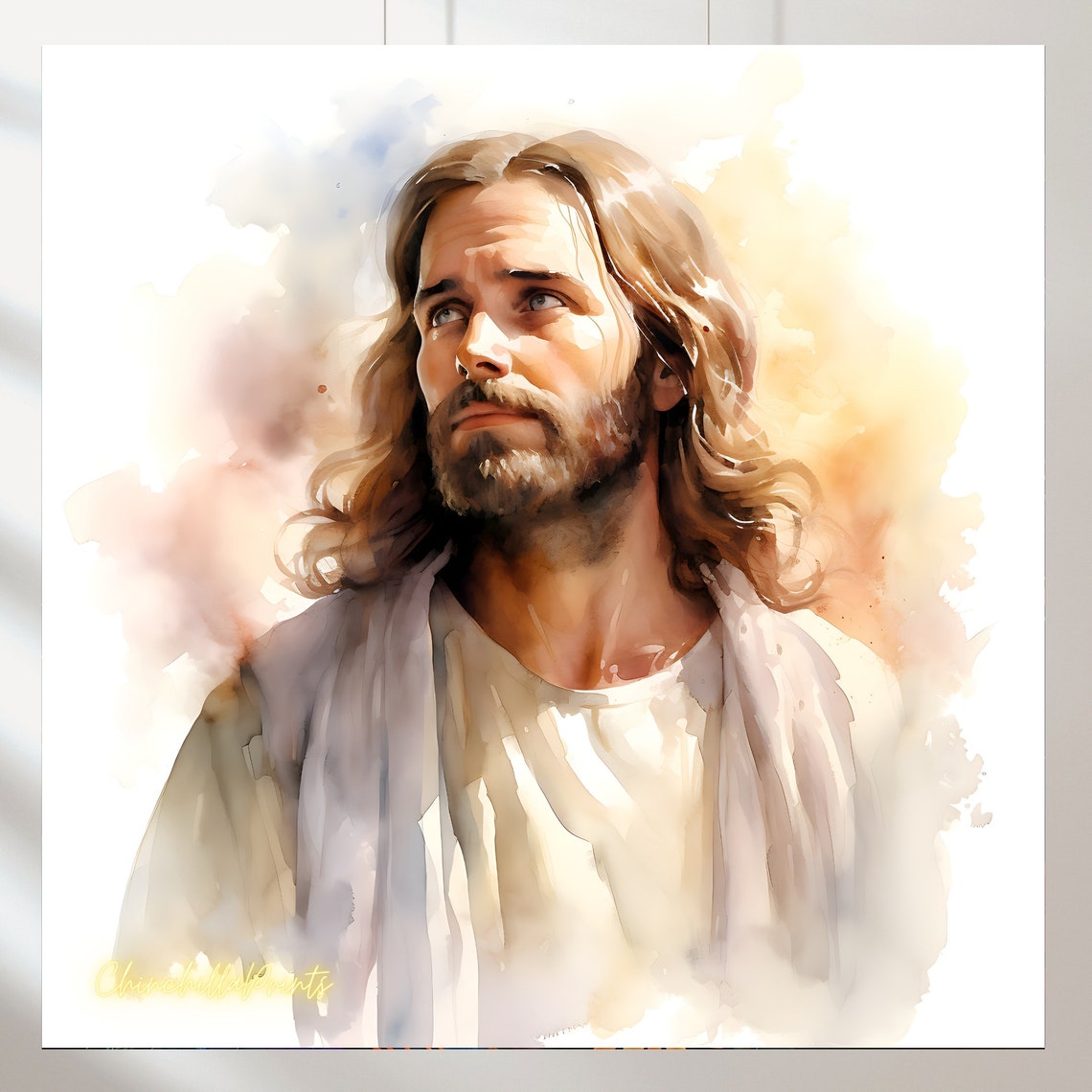 Jesus Watercolor Art Prints - Christ's Embrace, Smile - Xmas Gift ...