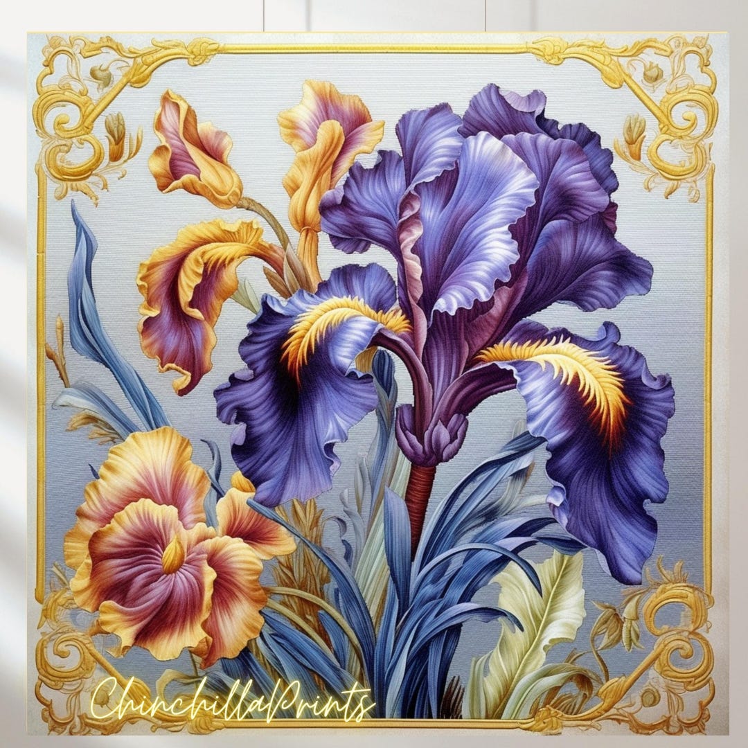 Set of 3 Irises, Digital Print Instant Download Printable JPG - Etsy