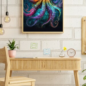 Octopus Art Octopus Digital Download Cosmic Octopus Painting Sea ...