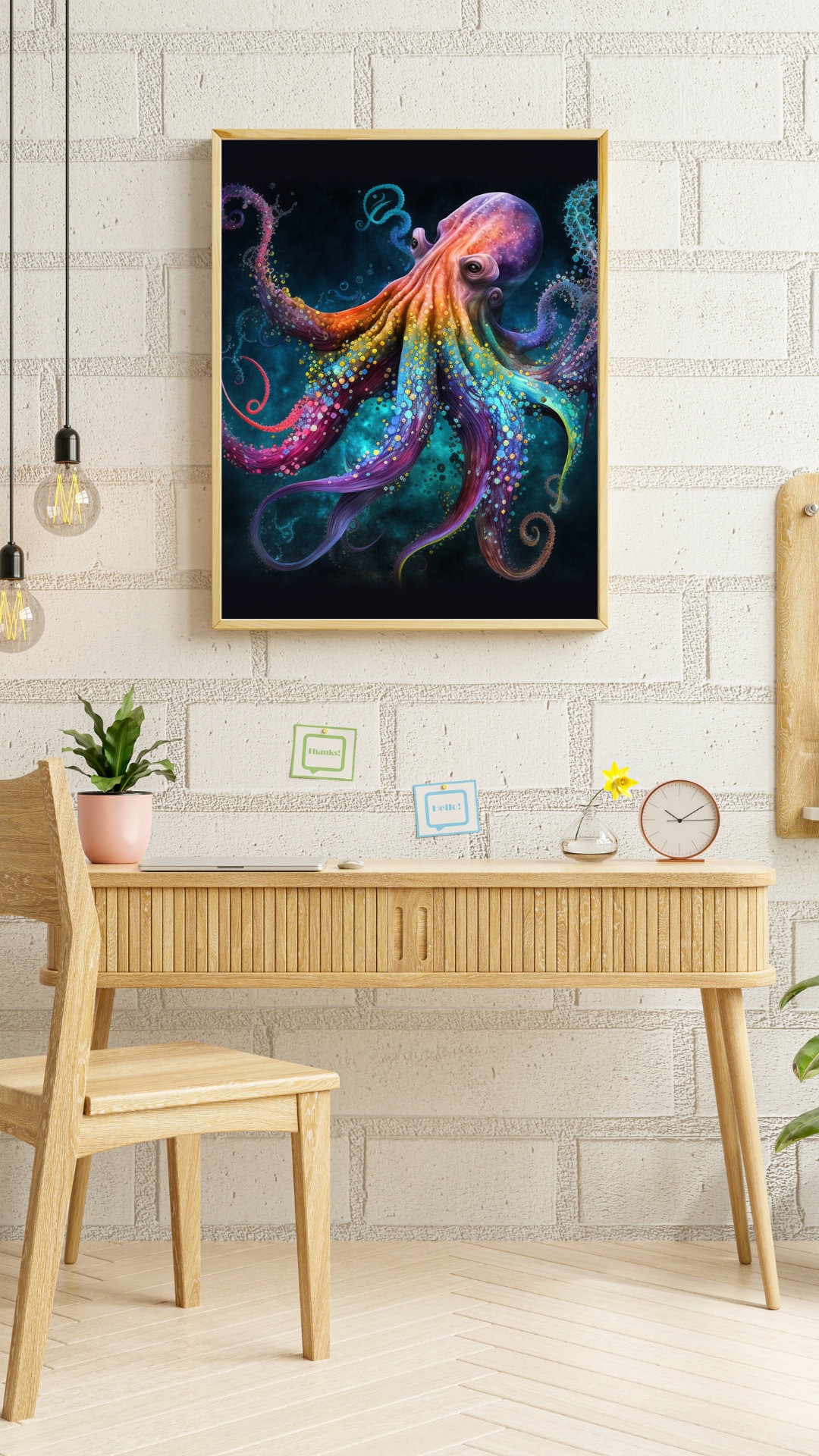 Octopus Art Octopus Digital Download Cosmic Octopus Painting Sea ...