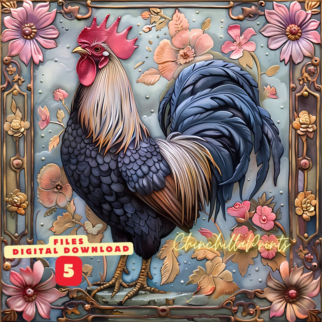 Blue Rooster, Blue Rooster Art Nouveau, Delaware Blue Rooster, Delaware ...