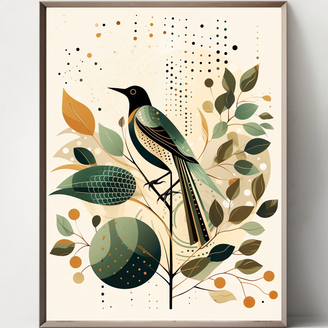 Boho Wall Art Boho Birds Print Minimalist Minimalism Modern Wall Art ...