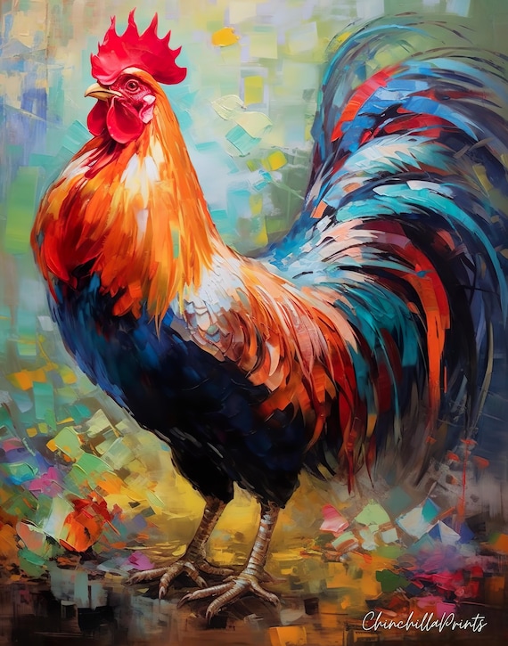 Colorful Rooster Painting