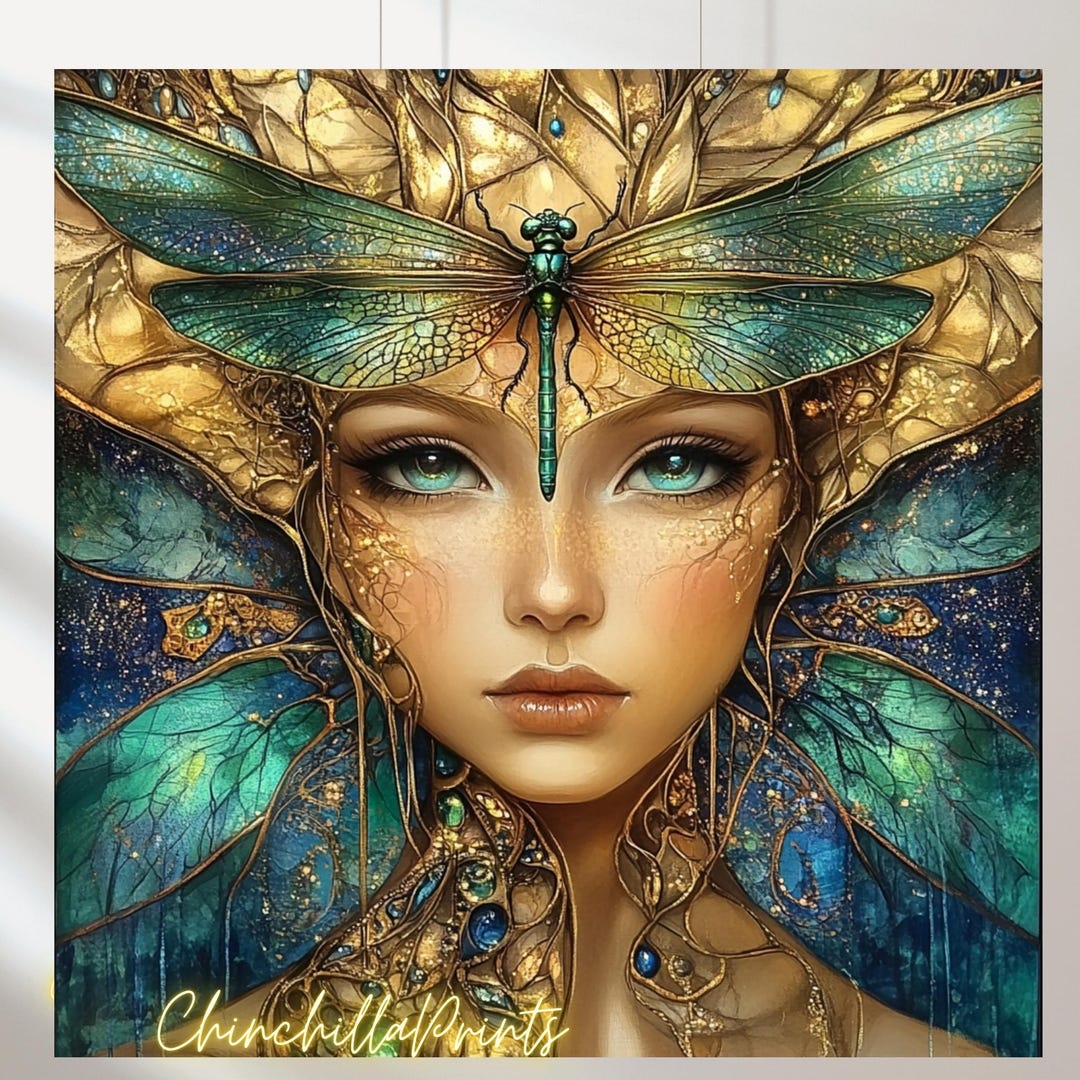 Set of 5 Dragonfly Goddess Print: Aztec Mythology Wall Art (digital ...