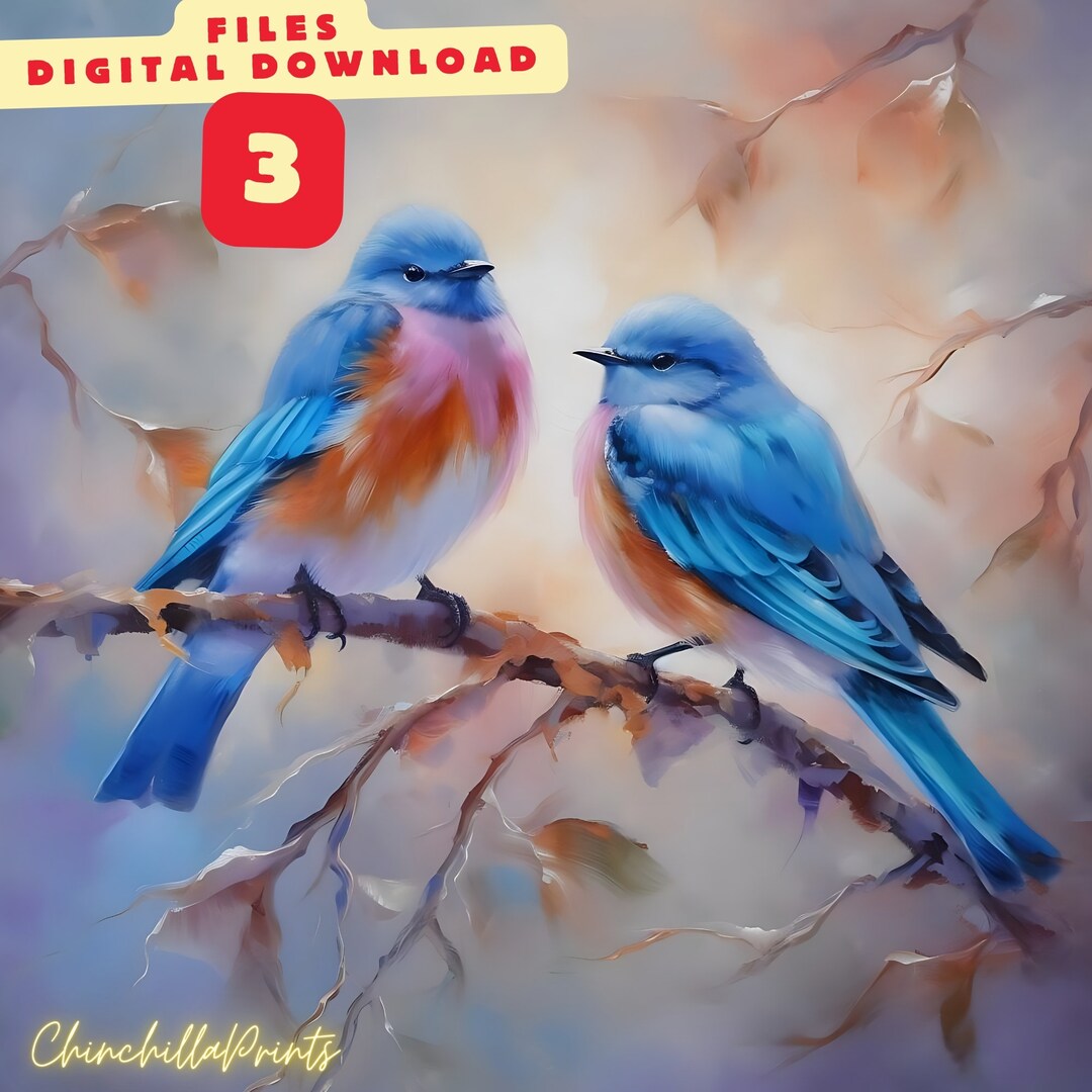 Blue Cardinal Bird Art Print, Blue Cardinals Painting, Birds Wall Art ...