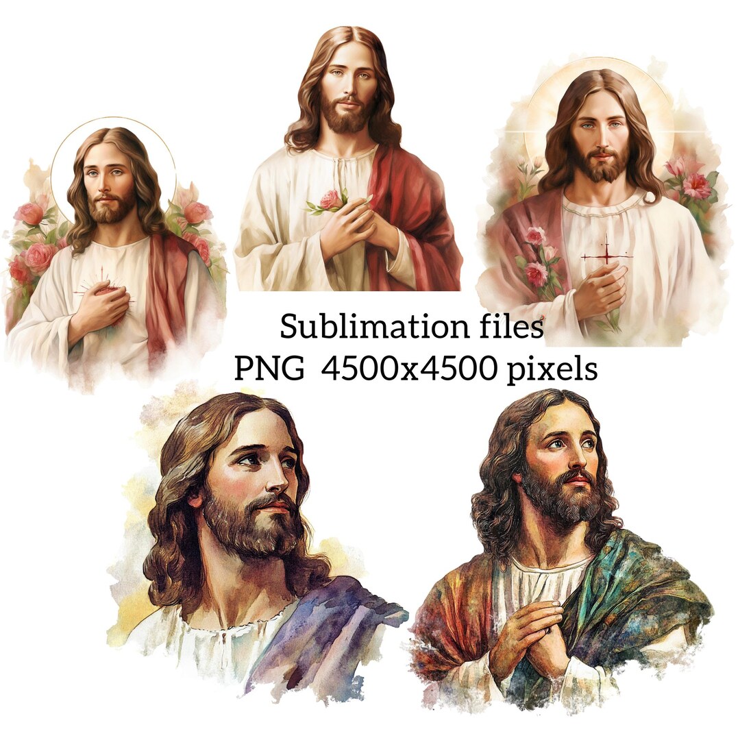 Jesus Transparent Background PNG Files Sublimation Digital Downloads ...