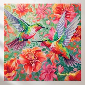 Hummingbird Print Art Print Hummingbirds Painting Bird Art Bird Prints ...