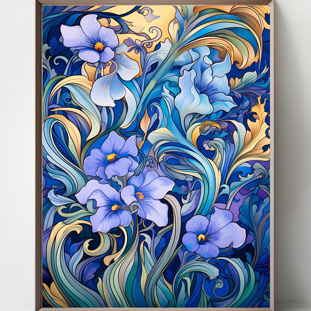 Floral Print Floral Print Art Nouveau Art Nouveau Botanical Prints - Etsy