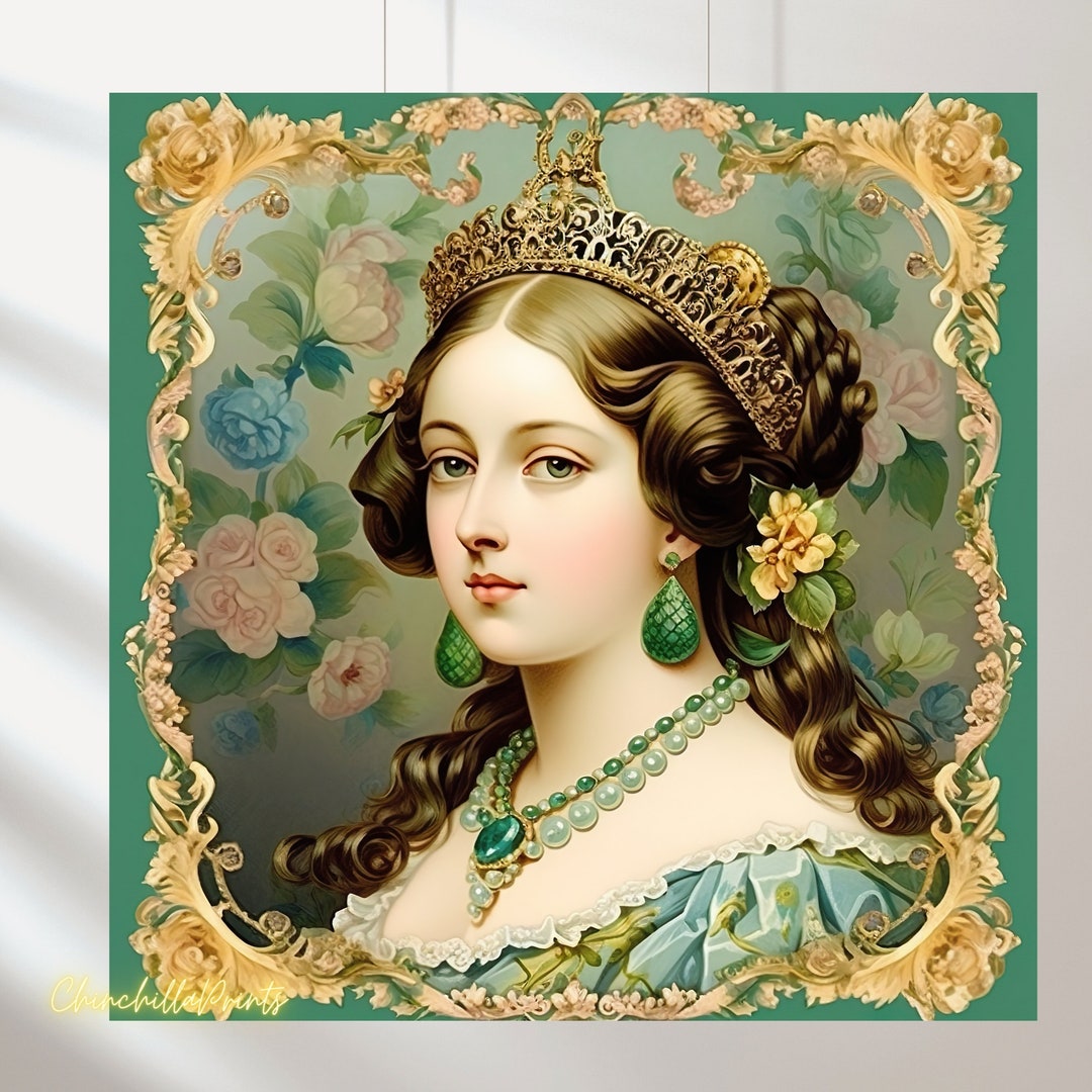 Women's Portraits - Shabby Chic Queen Victoria in Pink Rococo Wall ...