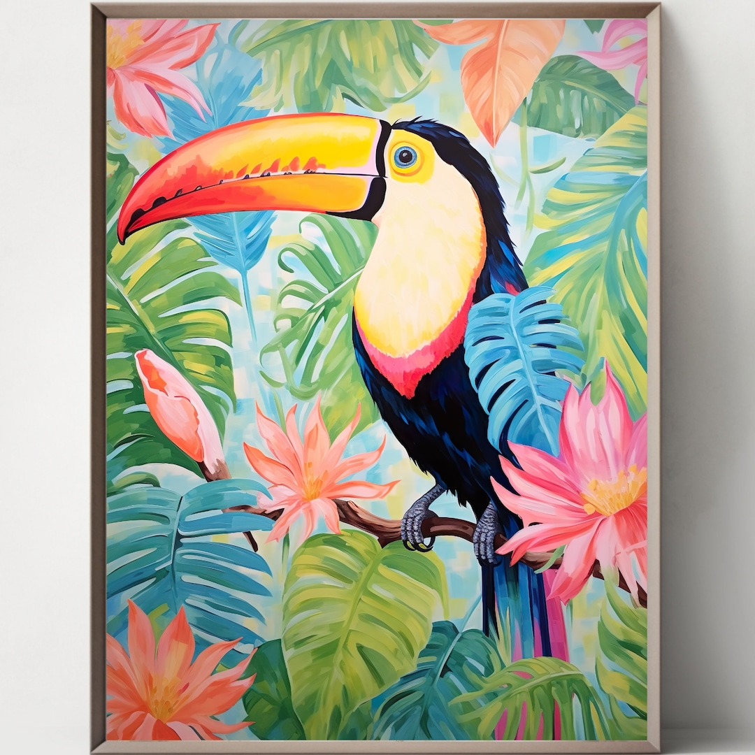 Toucans Set of 4 Toucan Art Print Toucans Painting Wall Decor With ...