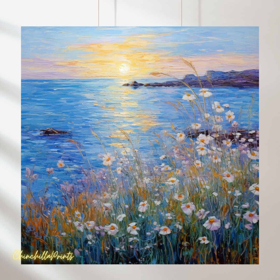 Seascape Set of 4, Seascape Poster, Impasto, Pacific Coast - Etsy