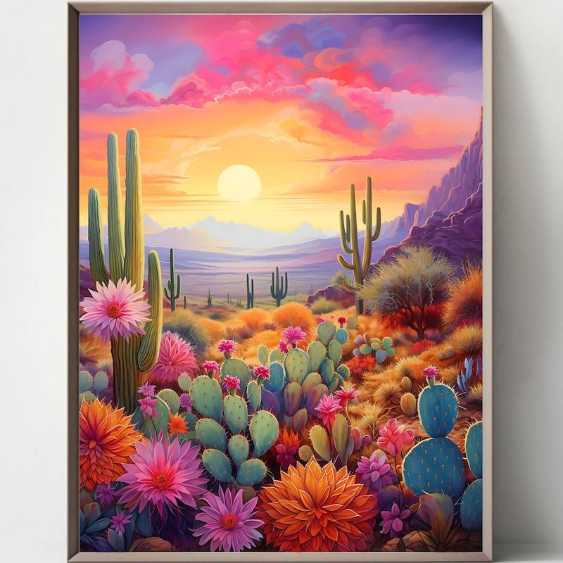 Desert Sunset Art Printable - Etsy