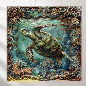 Turtle 3D Art Prints: Decorative Turtle Designs (digital Download) - Etsy