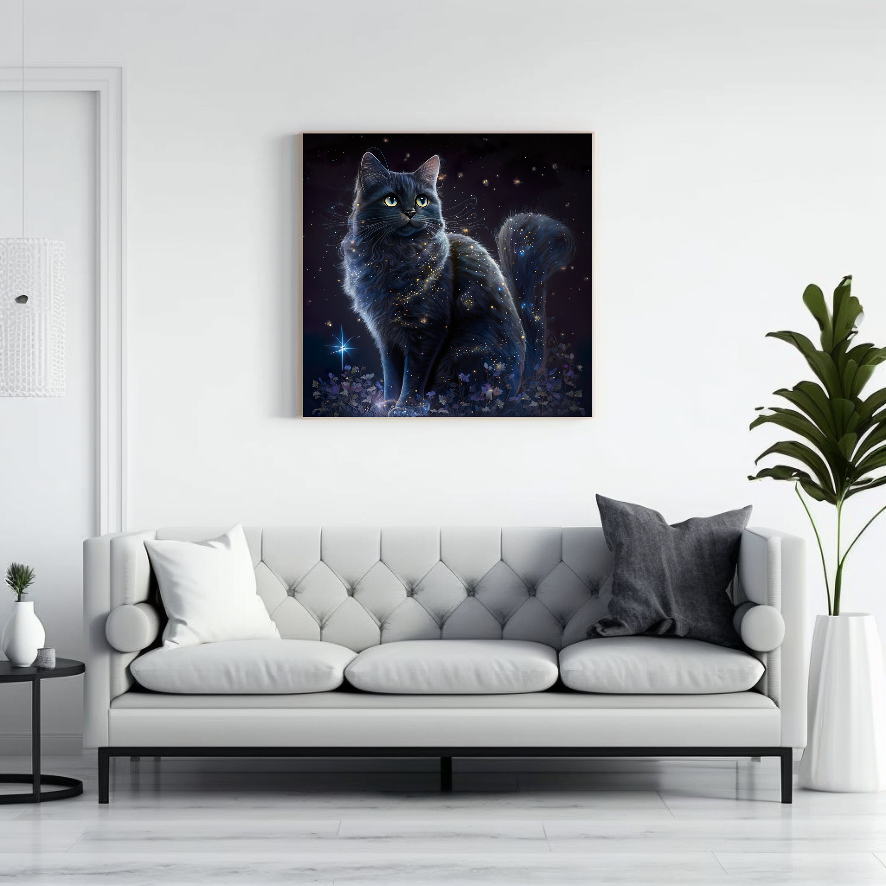Magical Cat Art Printable Cat Art Cat Art Printable Black Cat Art Print Cat Wall Art Printable ...
