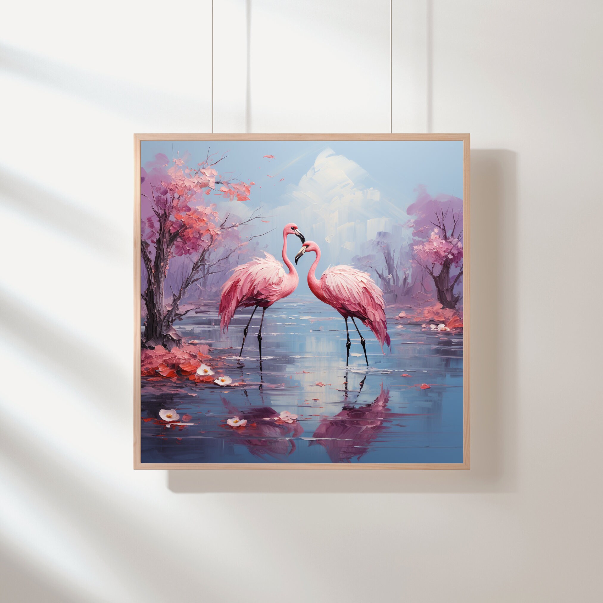 Flamingo Art Print Mid Century Modern Art Pink Flamingo Wall Decor ...