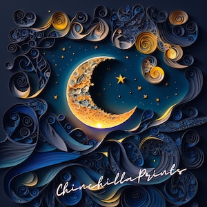 Quilling Art Printable Quilling Night Sky Bedroom Wall Art Night Sky ...