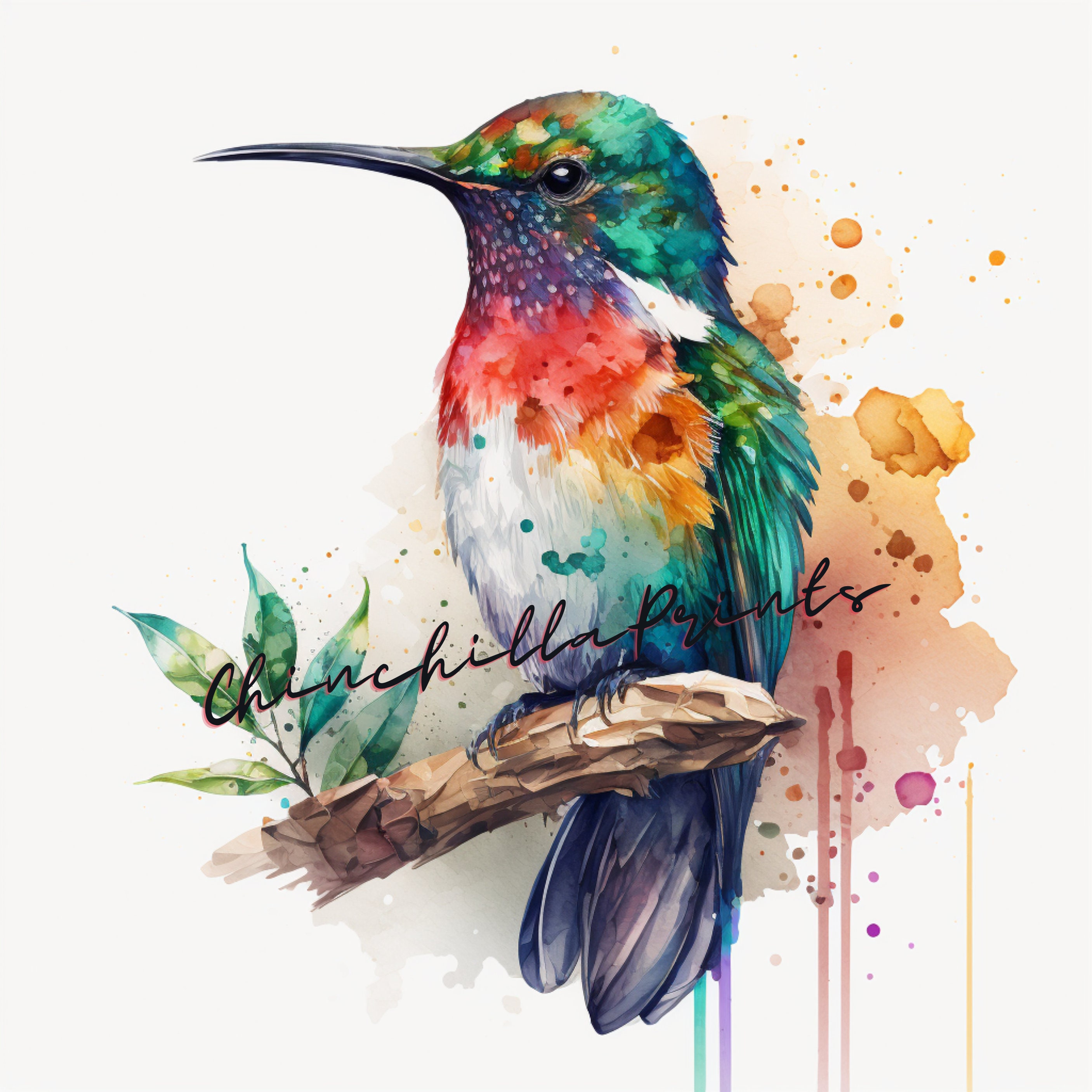 Hummingbird Art Print Hummingbird Wall Art Print Hummingbird Watercolor ...