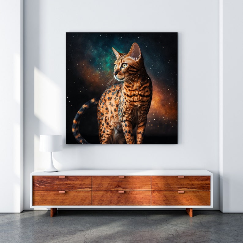 Bengal Cat, Painting Watercolor Art, Cat Wall Decor, Cat Portrait, Cat Digital, Print Printable ...