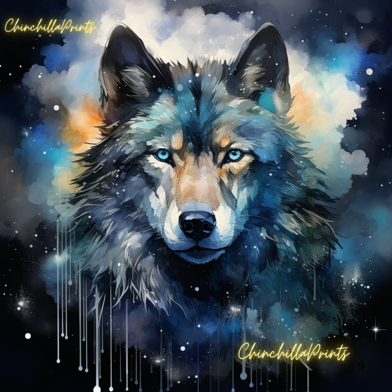 Wolf Wall Decor, Wolf Poster, Wolf Canvas Decor, Vibrant Wolf, Wall Art ...