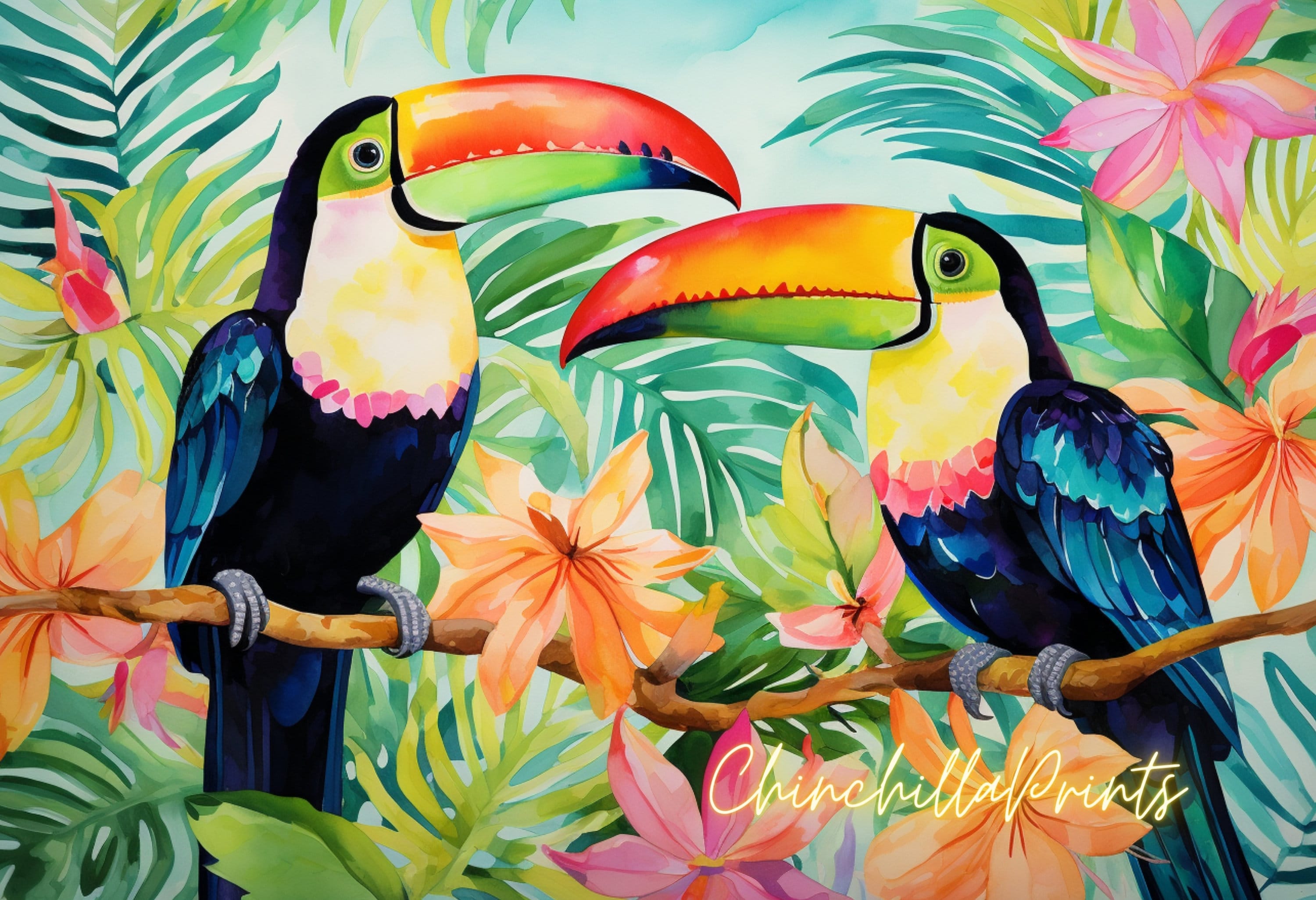 Toucans. Toucan Art Print. Toucans Painting. Wall Decor With Toucans ...