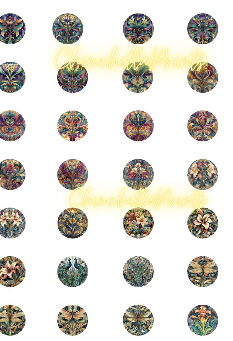 25mm, 45mm , 30mm, 30x40mm, 20x60mm Art Deco Floral Cabochon Images ...