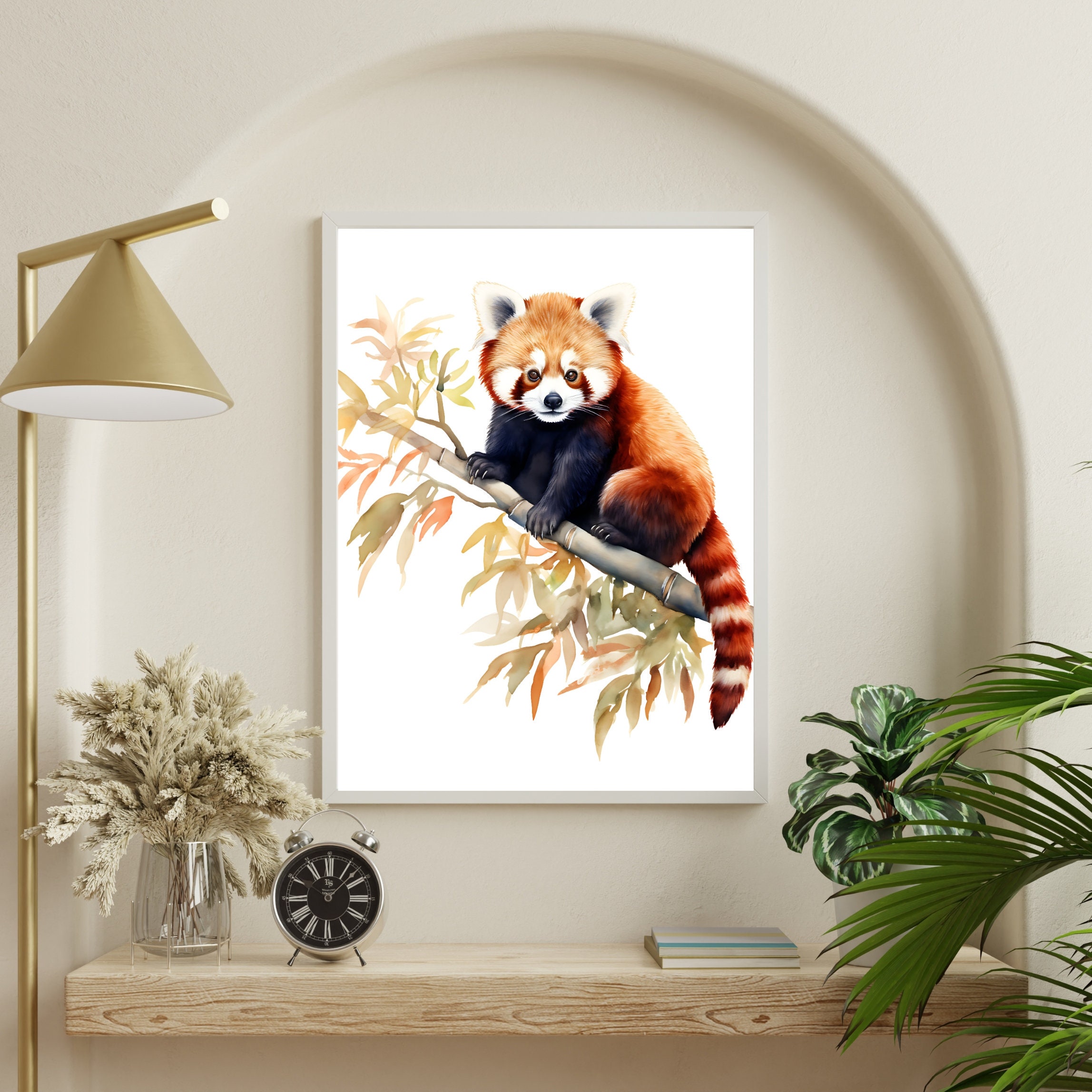 Red Panda Red Panda Watercolor Red Panda Painted Red Panda Illustration ...