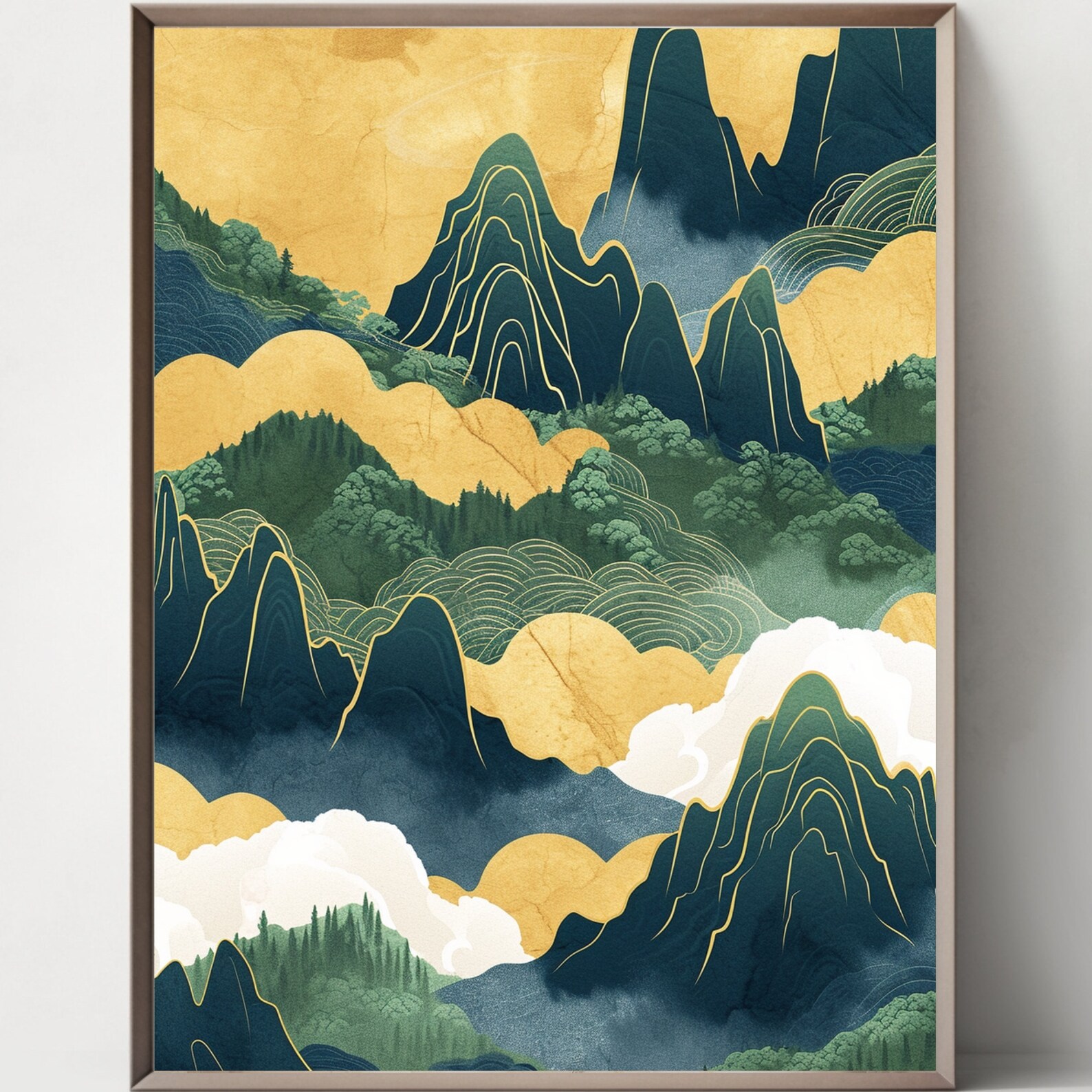 Landscape Oriental Painting, Golden Age Illustrations, Instant Download ...