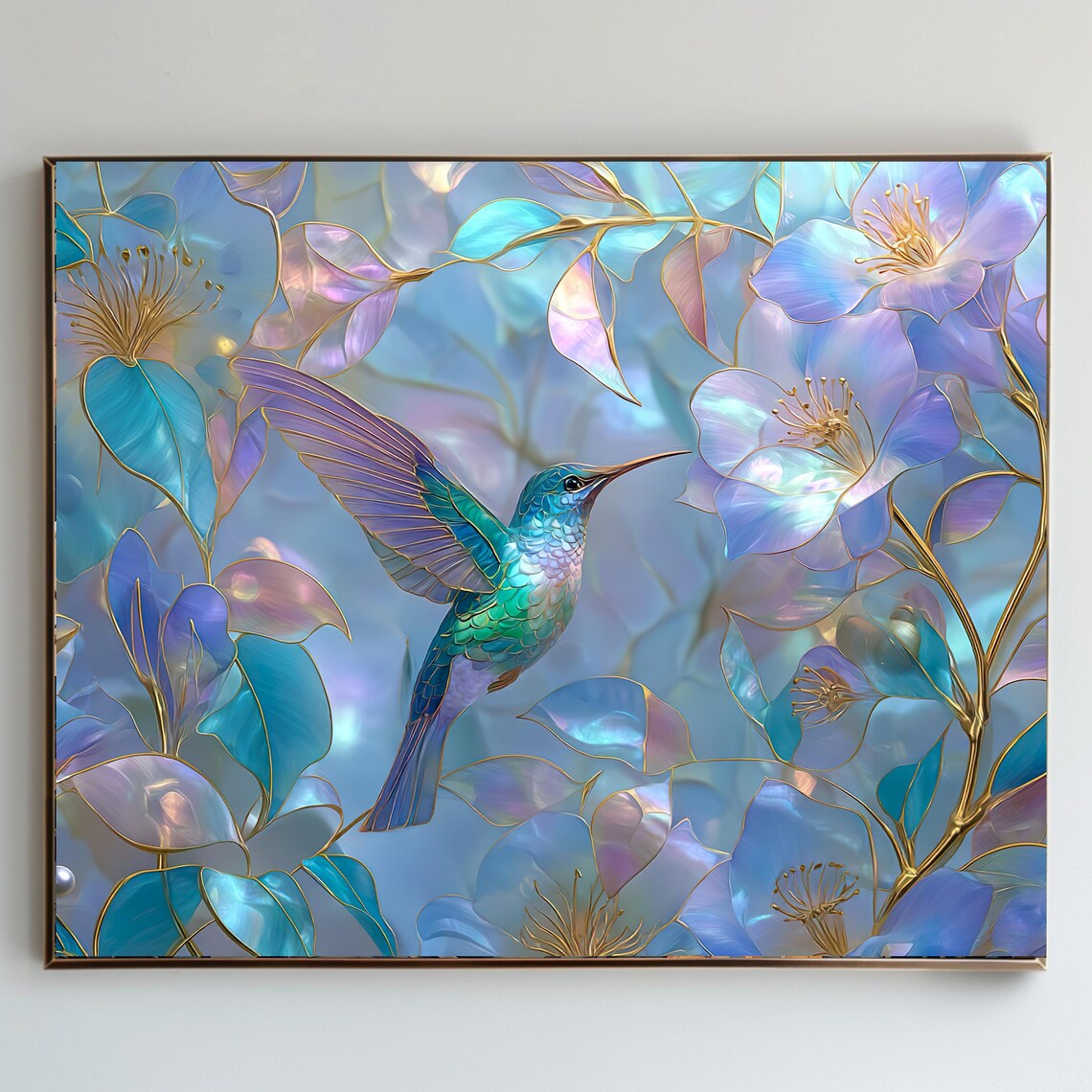Hummingbird Set of 3 Stained Glass Hummingbird Bird Art, American Birds ...
