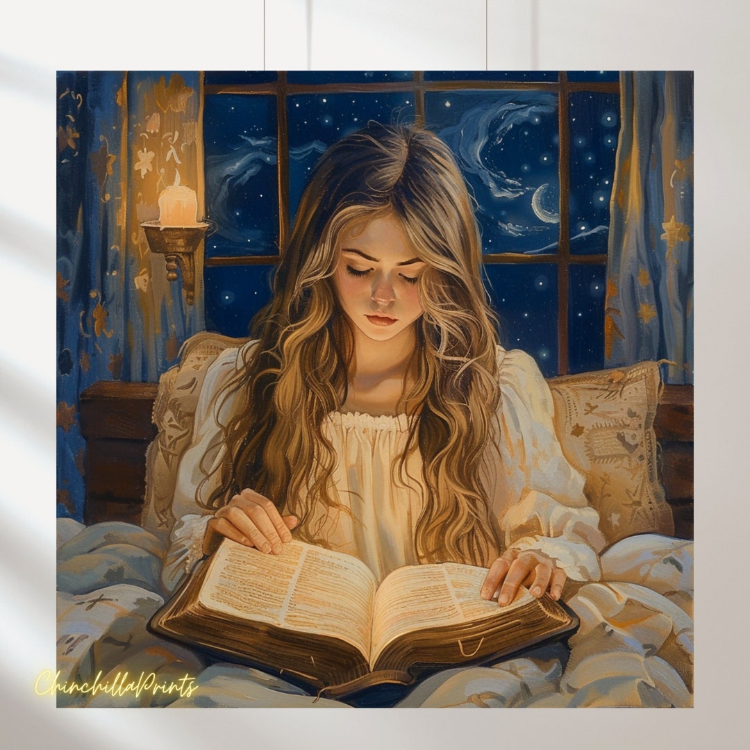 Girl Reading the Bible, Bible Reading - Etsy