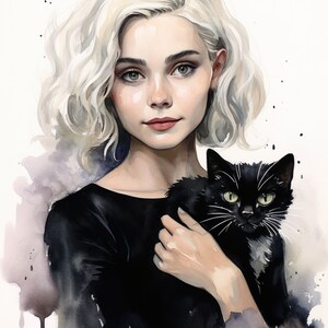 Salem the Cat & Little Witch Art Prints: Halloween Wall Decor (digital ...